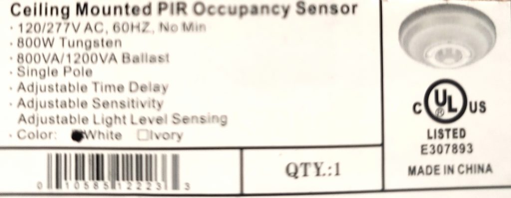 LD-314 Occupancy Sensors – Ceiling Mount Controlled by Infrared ...